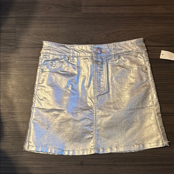 luv by betsey johnson | Bottoms | Silver Metallic Luv By Betsey Skirt ...